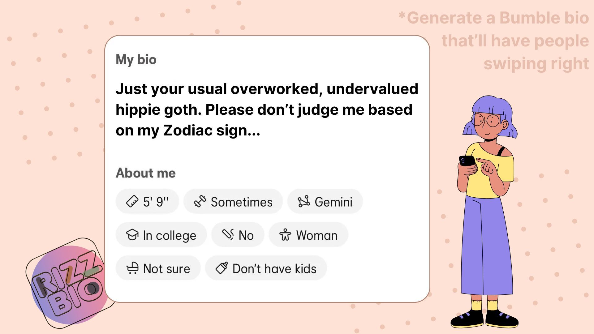 Bumble Bio & Prompt and Response Generator - RizzBio